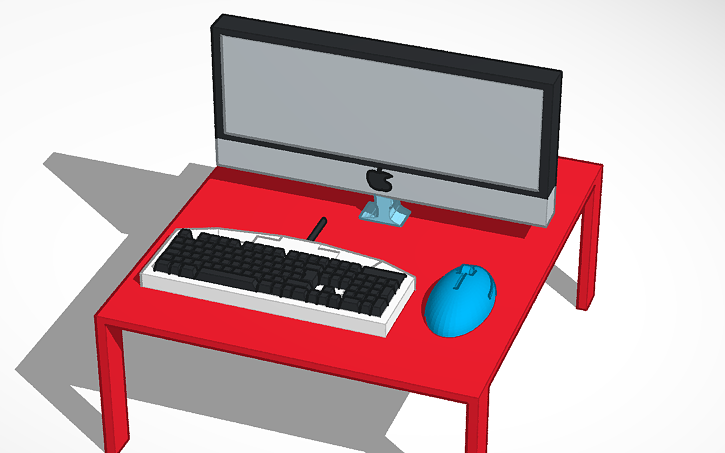 3D design computer with mouse and keyboard - Tinkercad