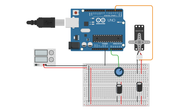Circuit Design Servo Motore Con Arduino E Potenziometro Tinkercad