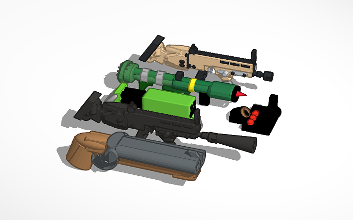 3D design quad launcher and other guns - Tinkercad