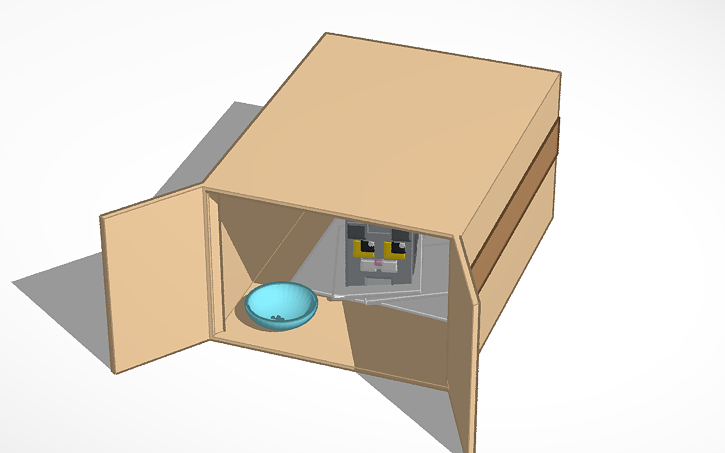 3D design Cute cat in a box | Tinkercad