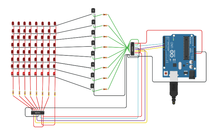 Circuit Design 8x8 Led Matrix Test Tinkercad