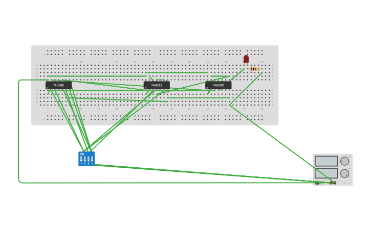 Circuit design K-Map 1 NOR - Tinkercad
