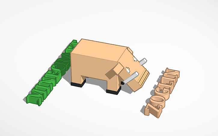 3D design Minecraft Zoglin - Tinkercad