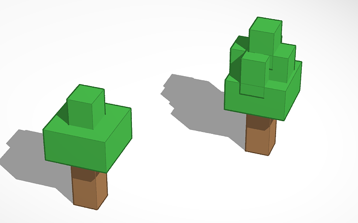 3D design minecraft tree collection | Tinkercad