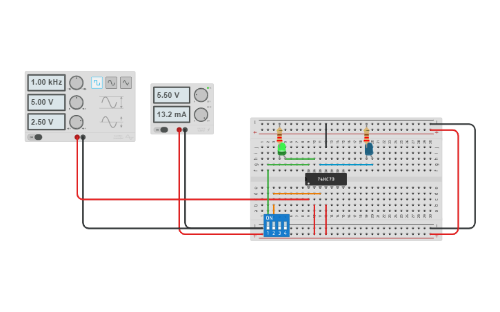 Circuit design FLIP FLOP CLOCK | Tinkercad