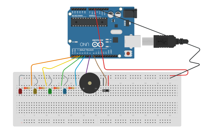 Circuit design Smart traffic light with pedestrian control - Tinkercad