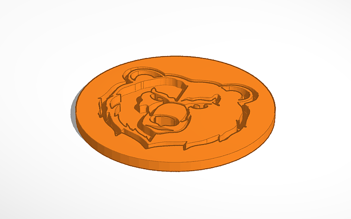 3D design SMS Golden Bear Logo - Tinkercad