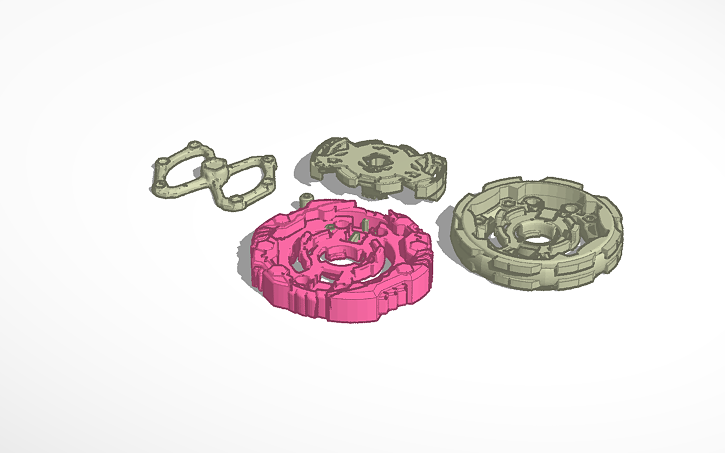3D design beyblade burst rise base - Tinkercad