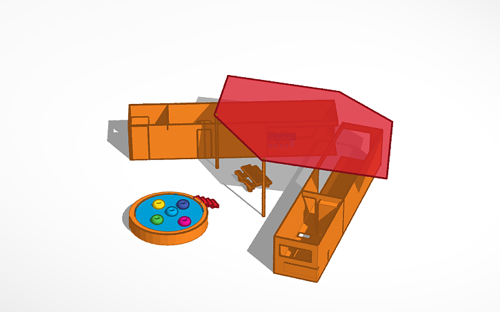 3D design Container House v2 with Porch - Tinkercad