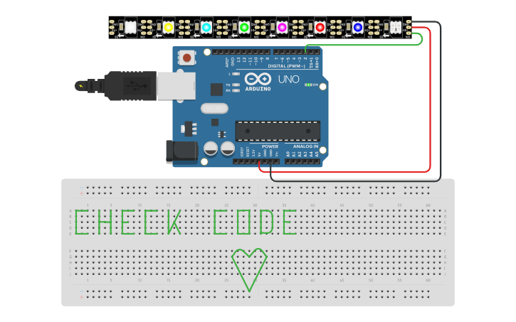 Circuit design NeoPixel RGB Test - Tinkercad