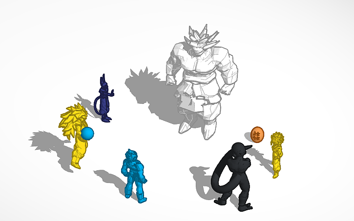 3D design Copy of Vegeta Goku gohan beerus Frieza vs Broly - Tinkercad