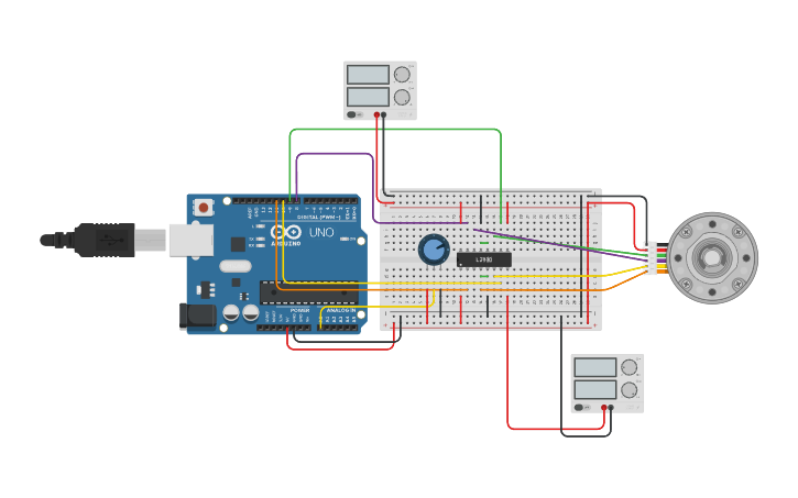 Circuit design Motor paso a paso - Tinkercad