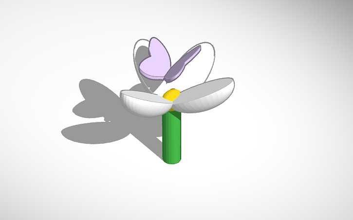 3D design butterfly on a flower | Tinkercad