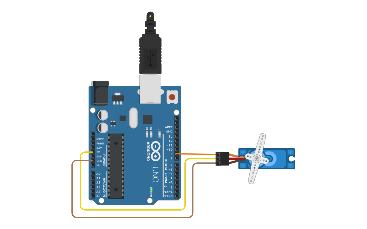 Circuit design E12B G8 - (Santos) Servo Motor - Tinkercad