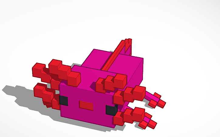 3D design Minecraft axolotl | Tinkercad