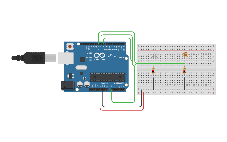 Circuit design Tugas 1 - Arduino dengan LED - Tinkercad