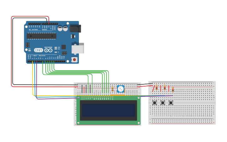 Circuit design Copy of door_lock_keypad_lcd | Tinkercad