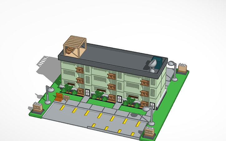 3D design JL Apartment Complex - Tinkercad