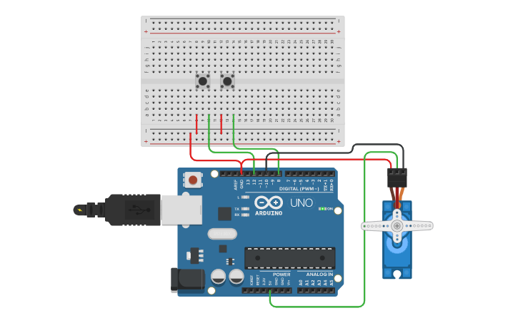 Circuit design servo - Tinkercad