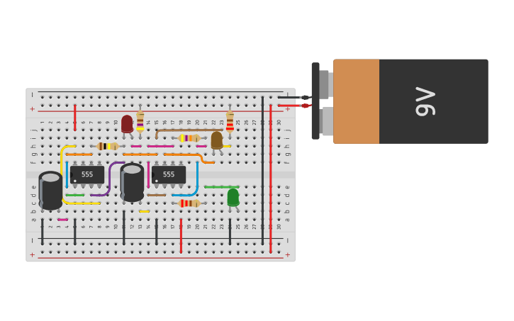 Circuit Design Satya 555 Traffic Light Tinkercad