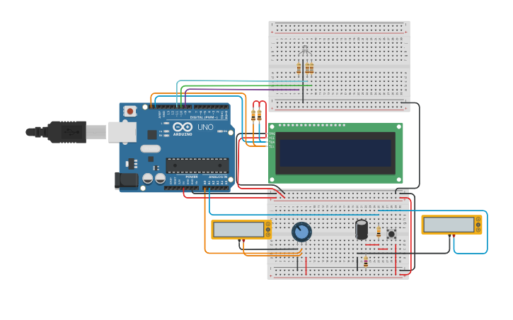 Circuit design Copy of EXP LCD i2C powerbank - Tinkercad
