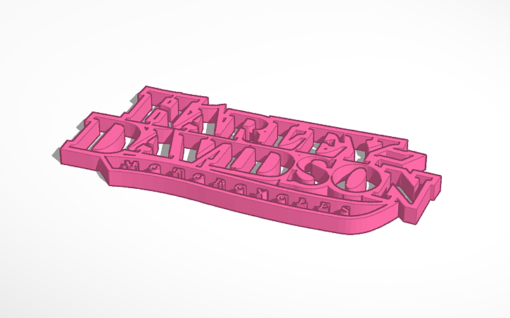 3D design Simple Harley Davidson Emblem Logo - Tinkercad