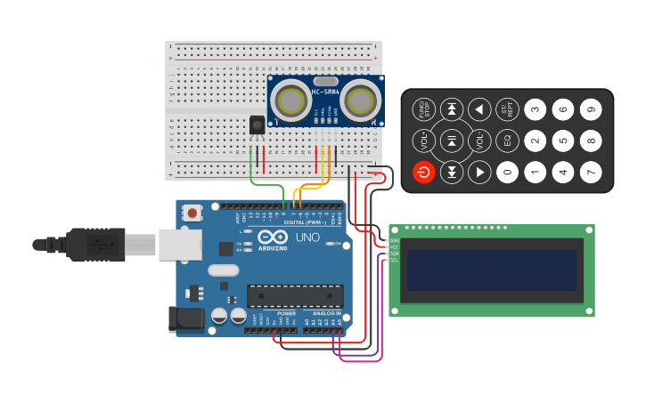 Circuit design IR Receiver and IR Remote with Sensor - Tinkercad