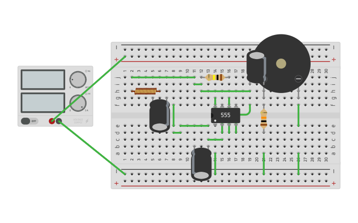 Circuit design detector de metales - Tinkercad