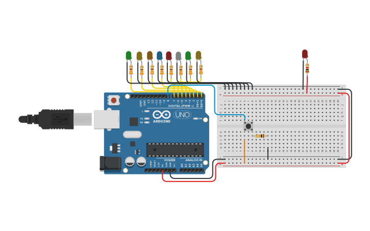 Circuit design Demo_led | Tinkercad