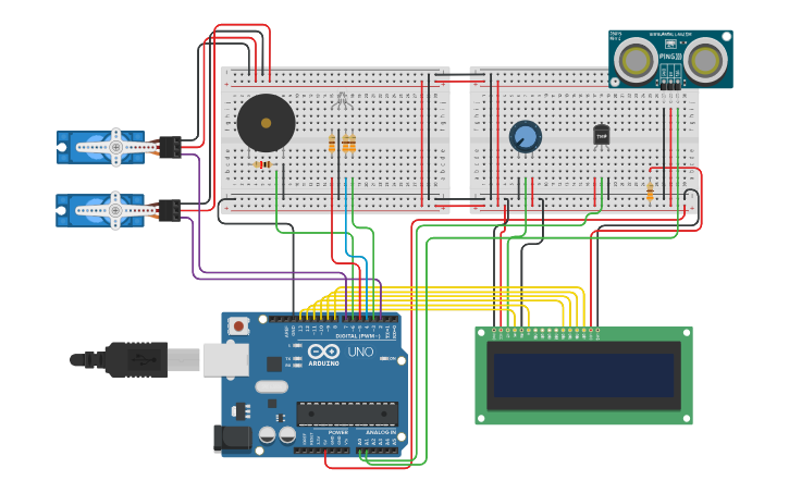 Circuit design Heat Temperature Sensor - Tinkercad