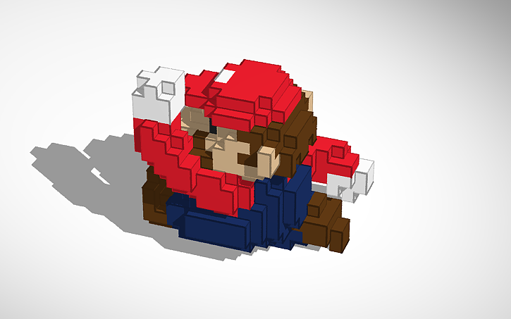 3D design 3d pixel Mario - Tinkercad