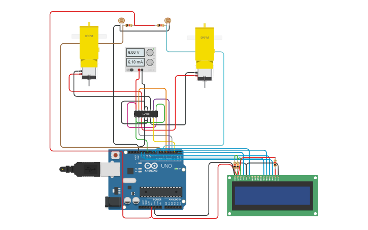 Circuit design PROJETO ROBÔ SEGUIDOR DE LINHA [COMPLETO] COM LCD 16x2 ...