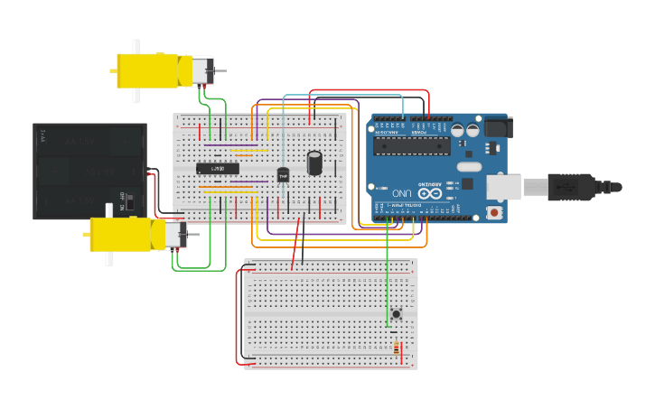 Circuit design RC car project - Tinkercad