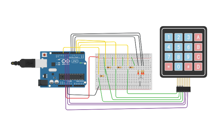 Circuit design 3 keypad - Tinkercad