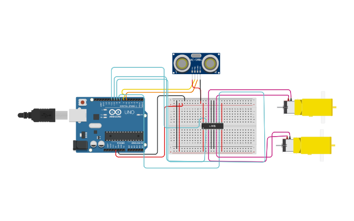 Circuit Design Obstacle Detector Tinkercad