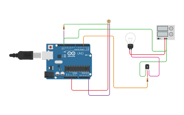 Circuit design Smart Bulb Project - Tinkercad