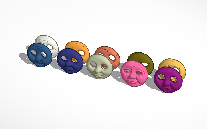 3D design TVS Thomas faces - Tinkercad