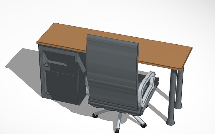 3D design Office desk and chair - Tinkercad