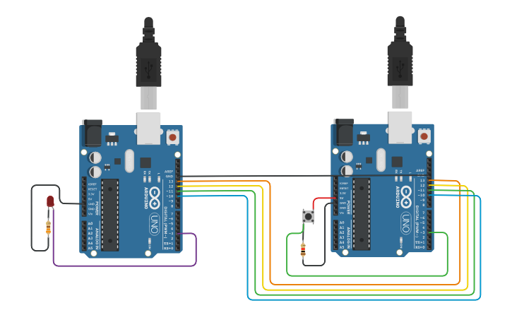 Circuit design 06 Master-Slave SPI - Tinkercad