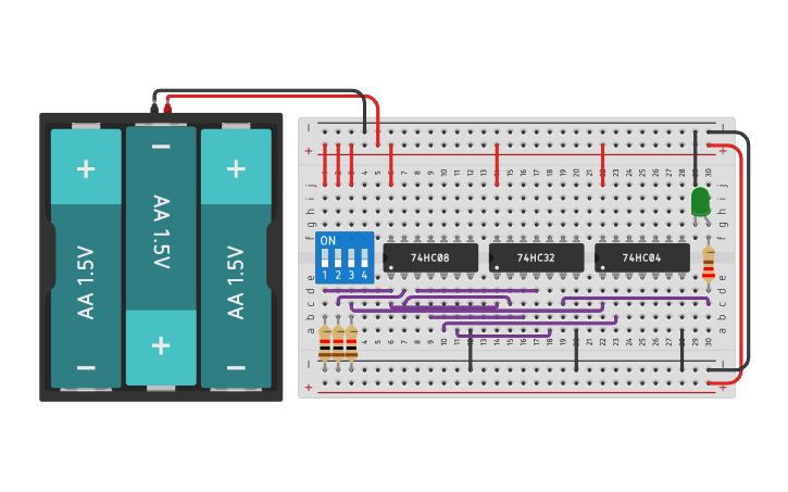 Circuit design Profundizacion Mat_TDS2 Circuito combinacional | Tinkercad