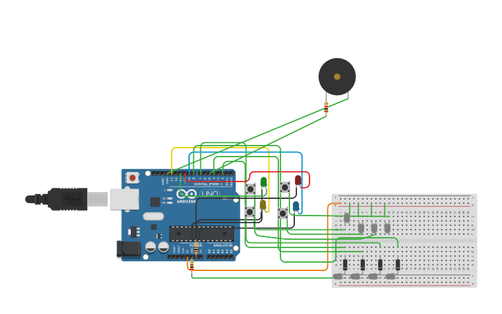 Circuit design Simon | Tinkercad