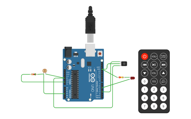 Circuit design smart street light simulation - Tinkercad