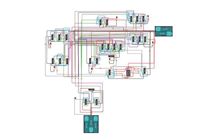 Circuit design BCD Counter - Tinkercad