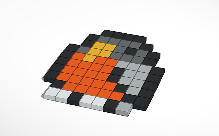 3D design Robin Mini-Bird Pixel Art | Tinkercad