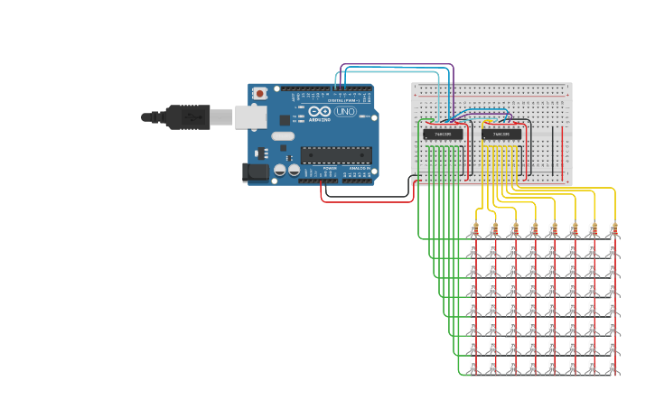 Circuit design STMC LED Matrix TinkerCAD - Tinkercad