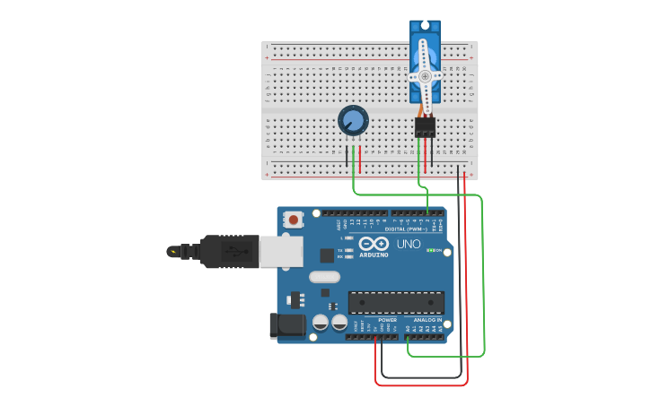 Circuit Design Ps1 6 Rotate Servo Using Potentiometer Tinkercad 8774