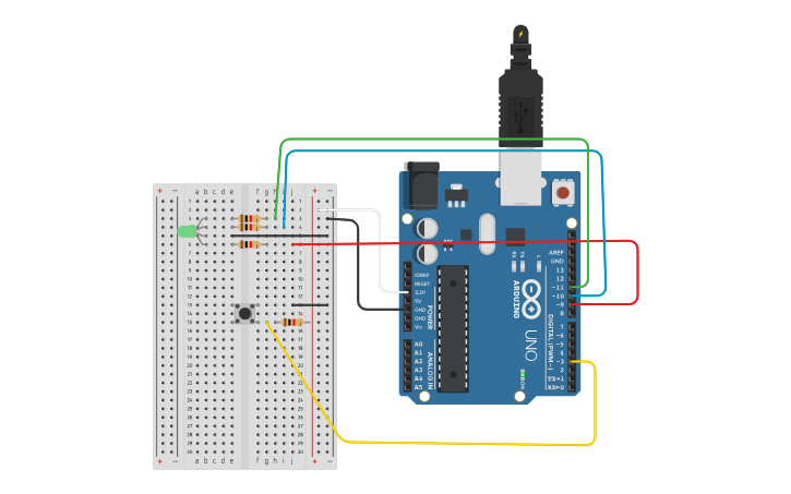 Circuit design BOTON PRESIONADO - Tinkercad