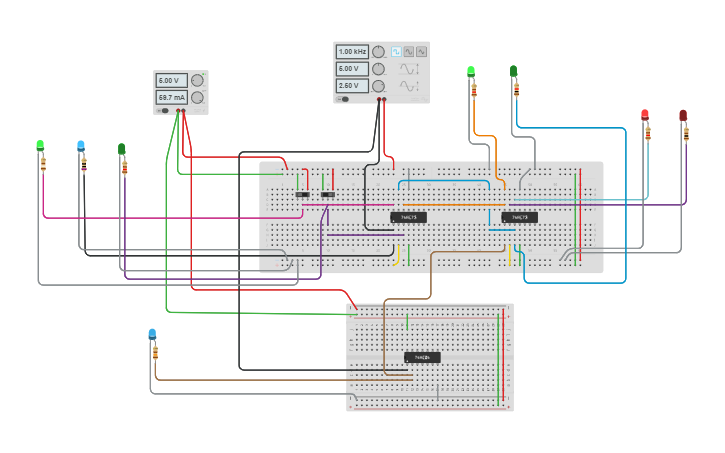 Circuit design EXP-06_TASK-02-MASTER JK FLIP-FLOP USING IC-7473 - Tinkercad
