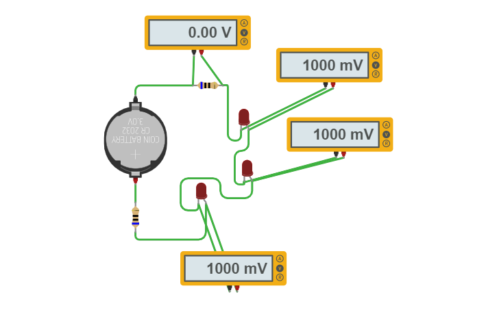Circuit design Led in Serie - Example - Tinkercad