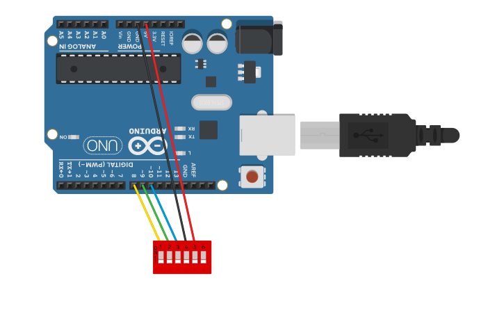 Circuit design LED Matrix MAX7219 - Tinkercad